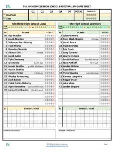 Public Address Announcer Forms
